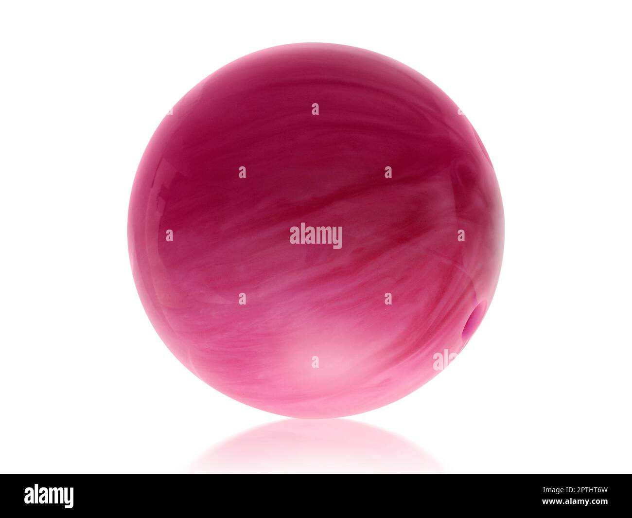 Pink Bowling Ball with Holes Isolated on White Background Stock Photo ...