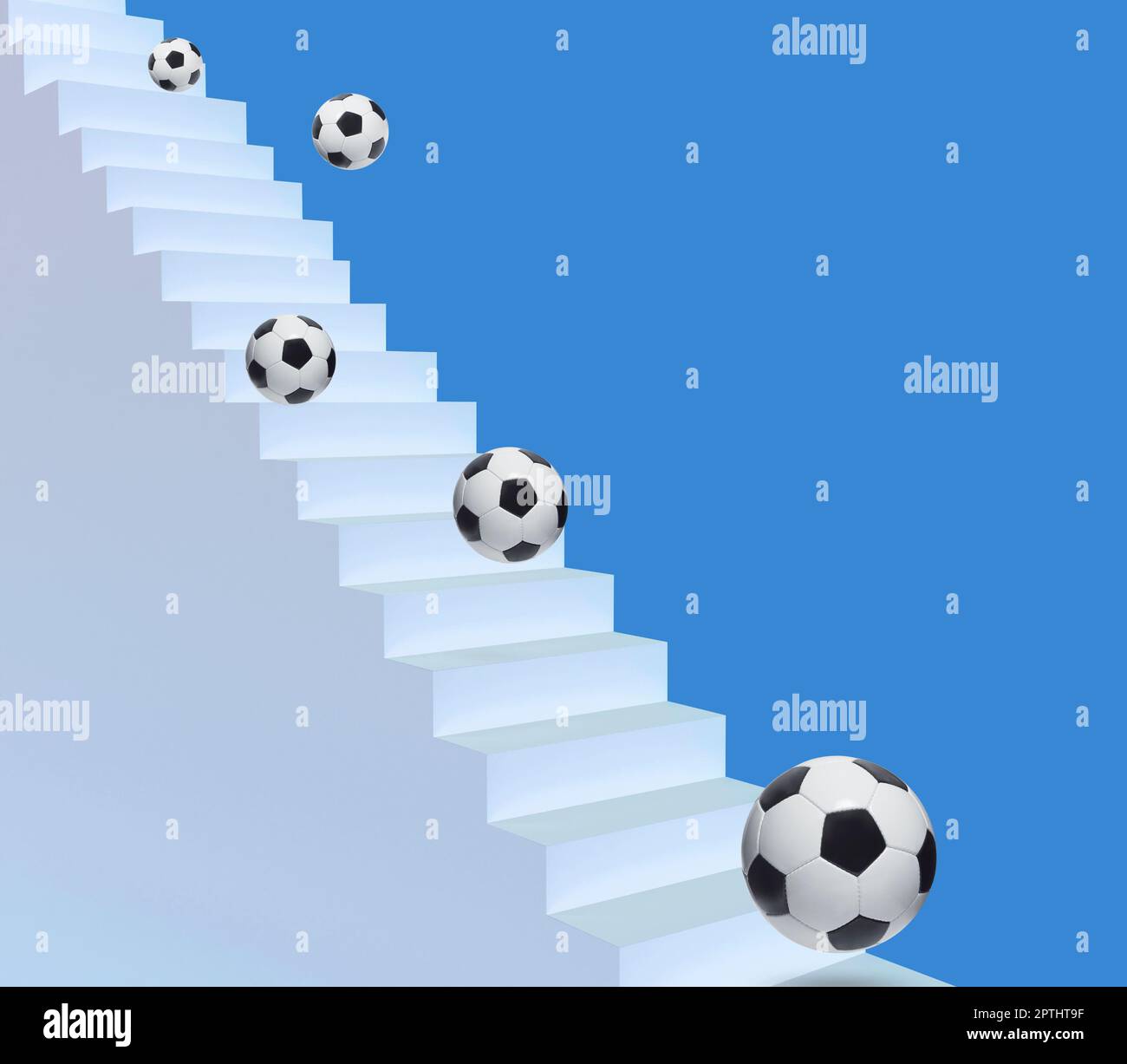 Soccer ball the stairs. champion concept growth and the path to success ...