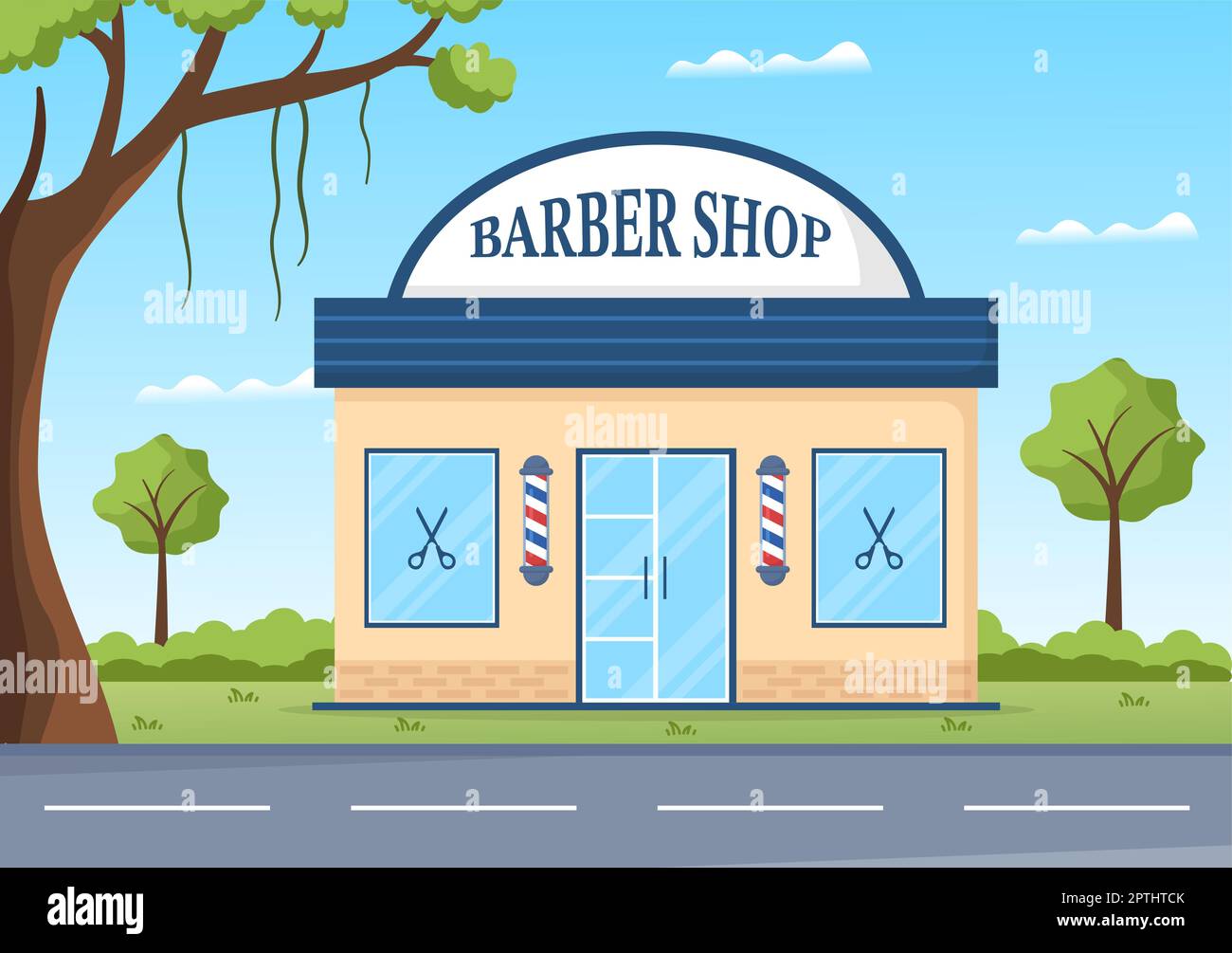 Barber Shop for Male or Female Clients Haircut with Mirrors, Desk and ...