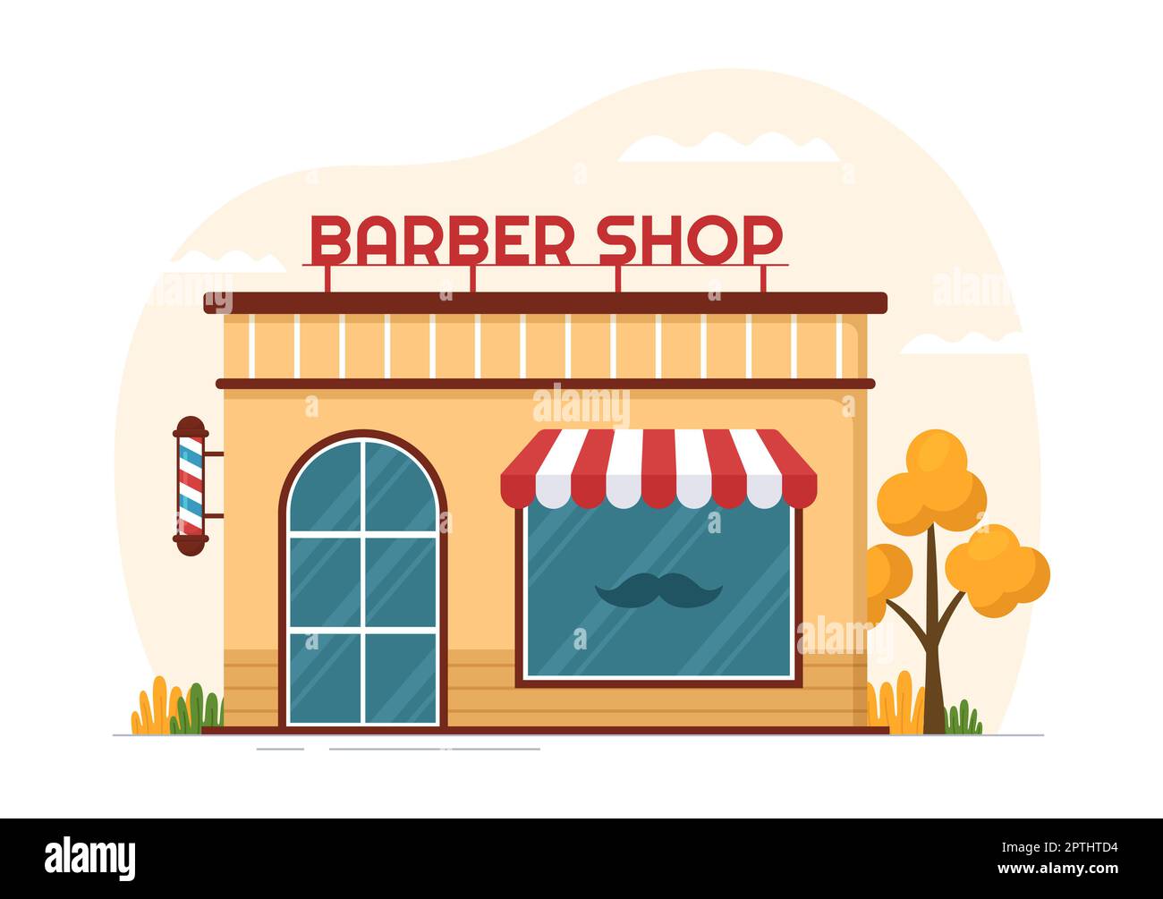 Barber Shop for Male or Female Clients Haircut with Mirrors, Desk and ...