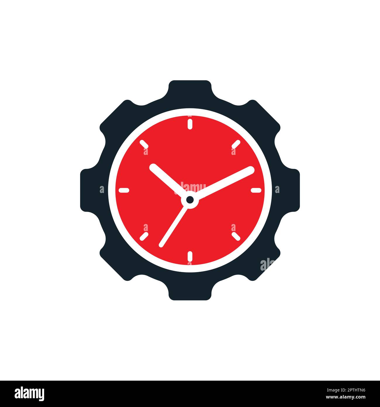 Service time vector logo design. Gear and analog clock icon vector ...