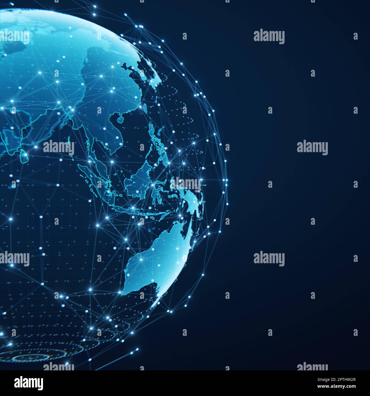 Global connection concept. Planet earth network sphere. 3d rendering ...
