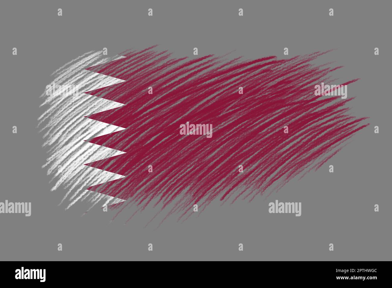 3D Flag of Qatar on vintage style brush background Stock Photo - Alamy