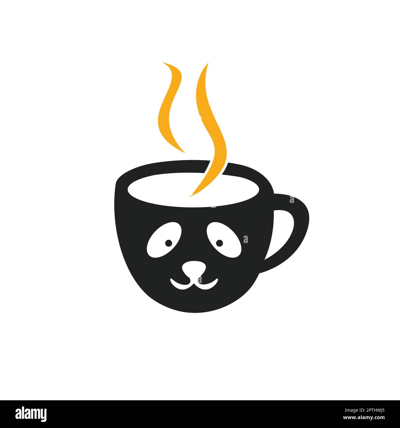 Panda coffee vector logo design template. Coffee shop or restaurant ...