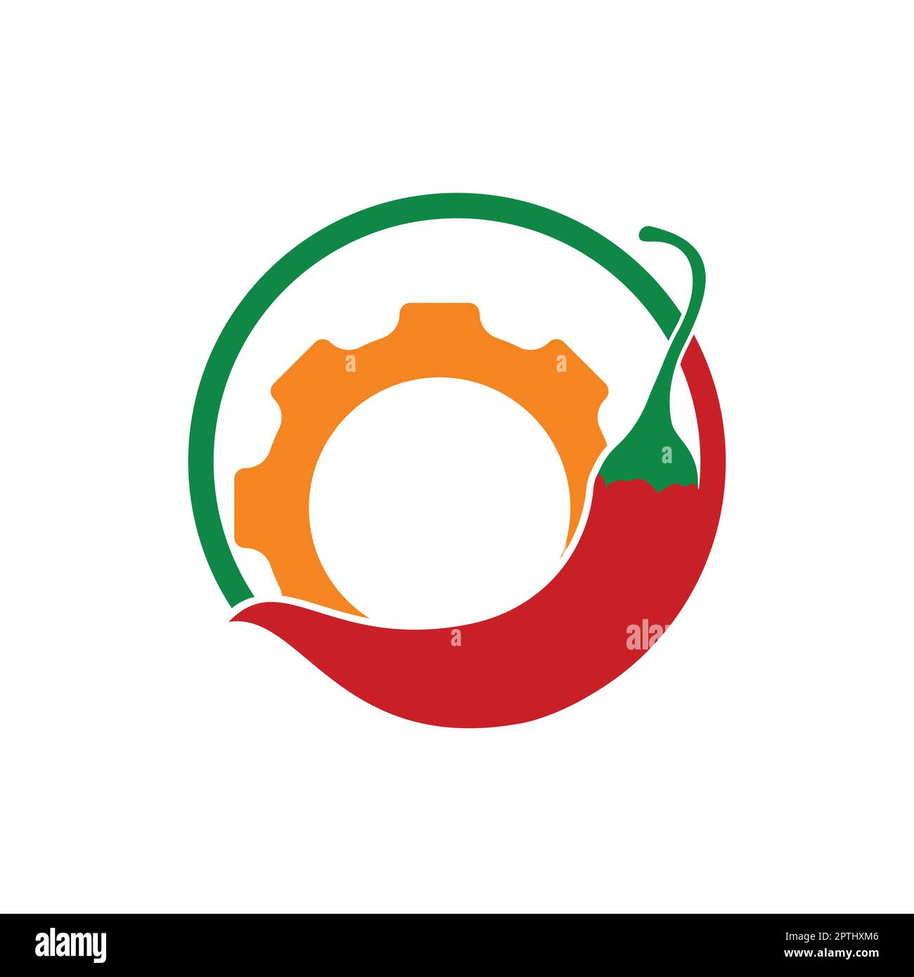 Spicy mechanism vector logo concept. Chili gear logo design template ...