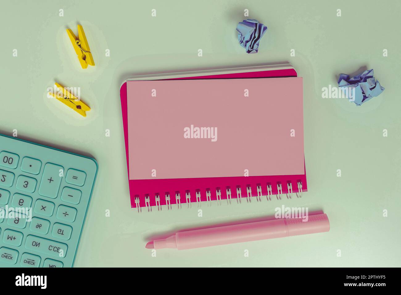 Multiple Assorted Collection Office Stationery Photo Placed Over Table ...