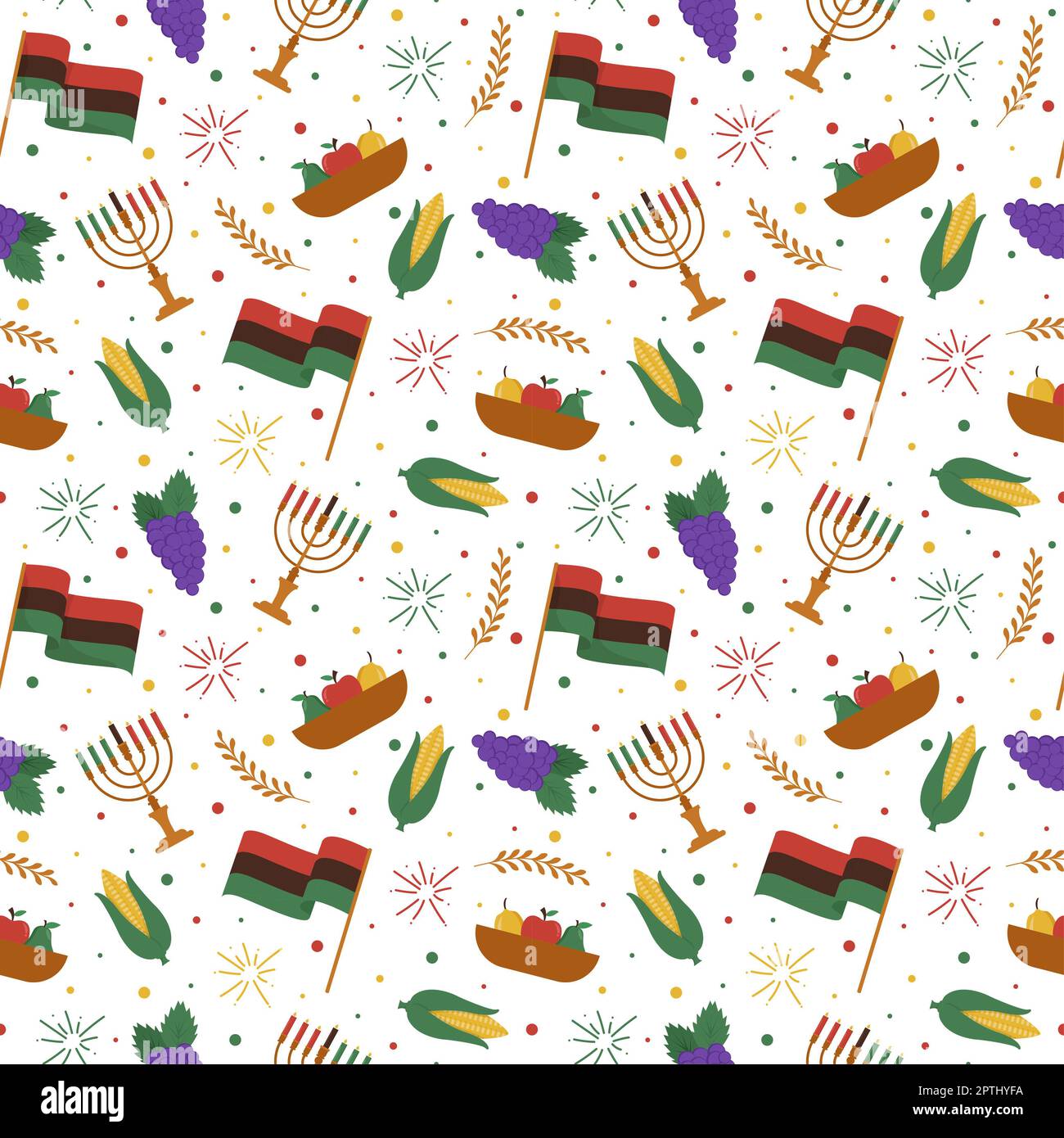 Happy Kwanzaa Holiday African Seamless Pattern Design with Festival ...