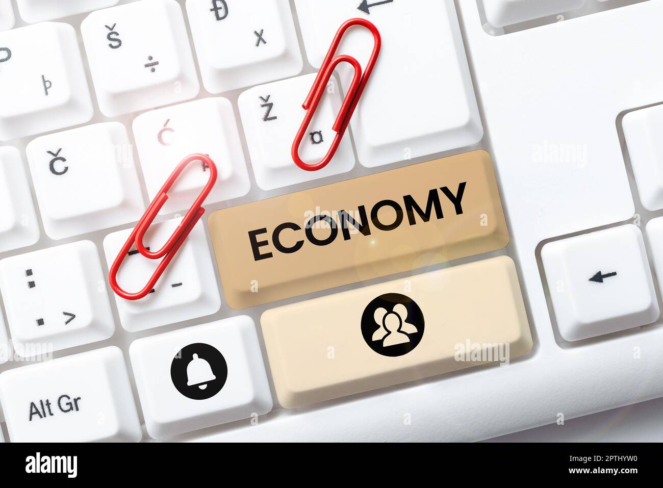 Sign displaying Economy, Word Written on the system of how money is ...