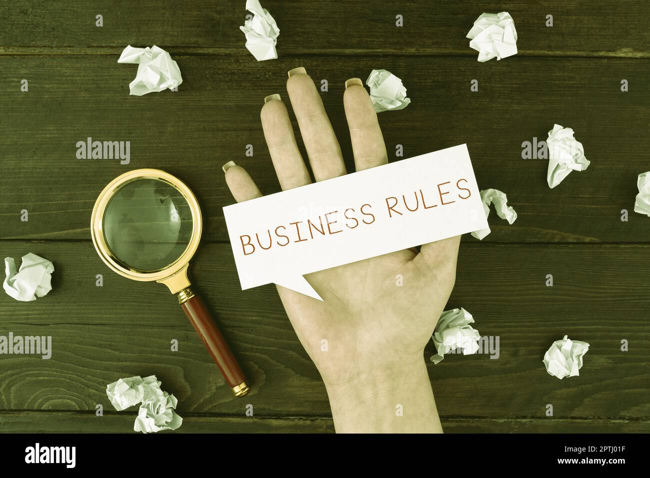 Sign displaying Business Rules, Business idea the principles which ...