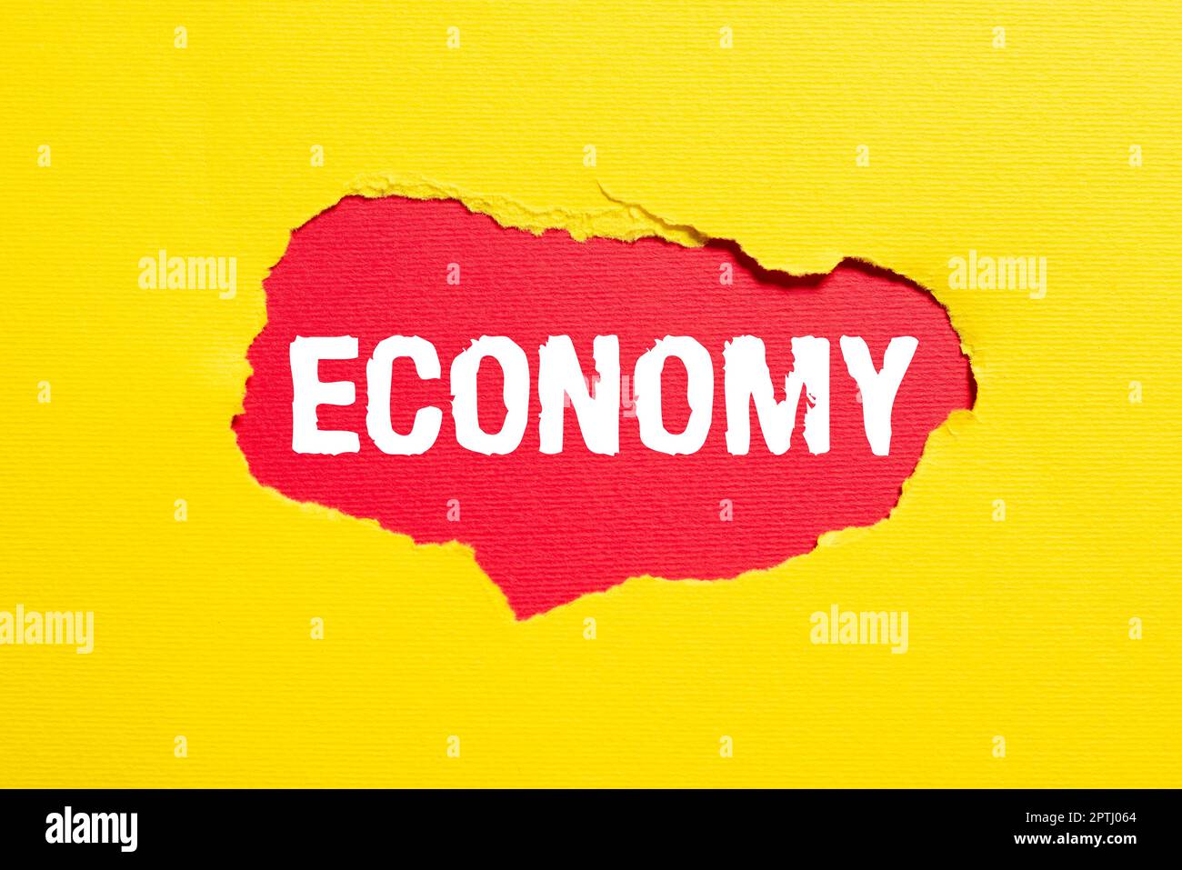 Text caption presenting Economy, Word Written on the system of how ...