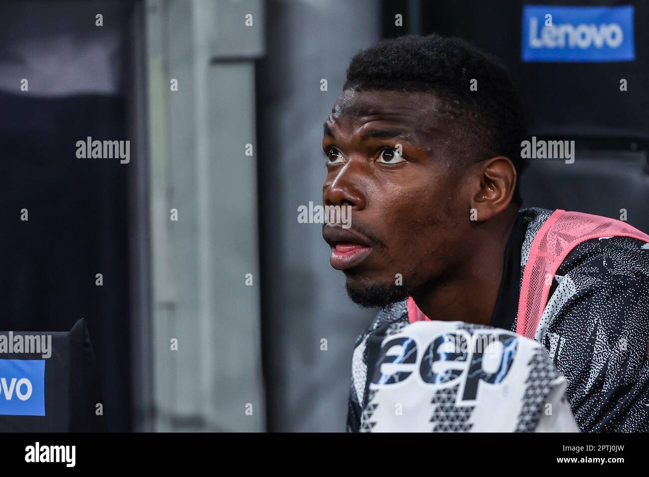 Paul Pogba of Juventus FC looks on during Coppa Italia 2022/23 Semi ...
