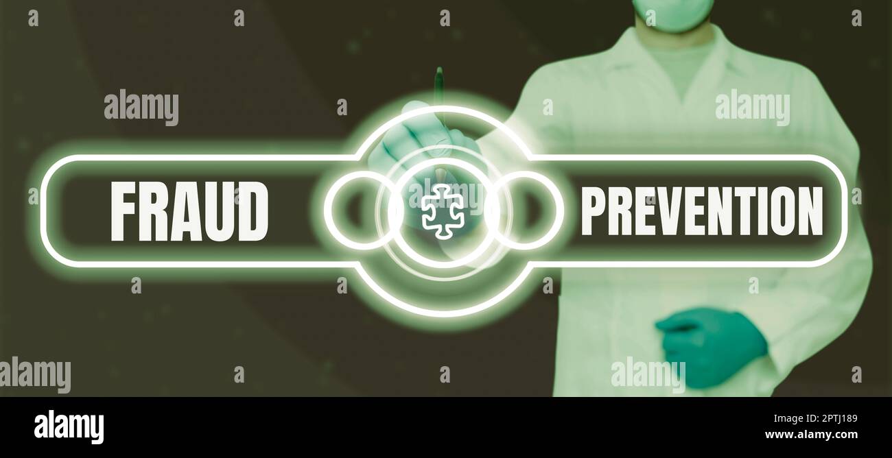 Sign displaying Fraud Prevention, Word for to secure the enterprise and ...