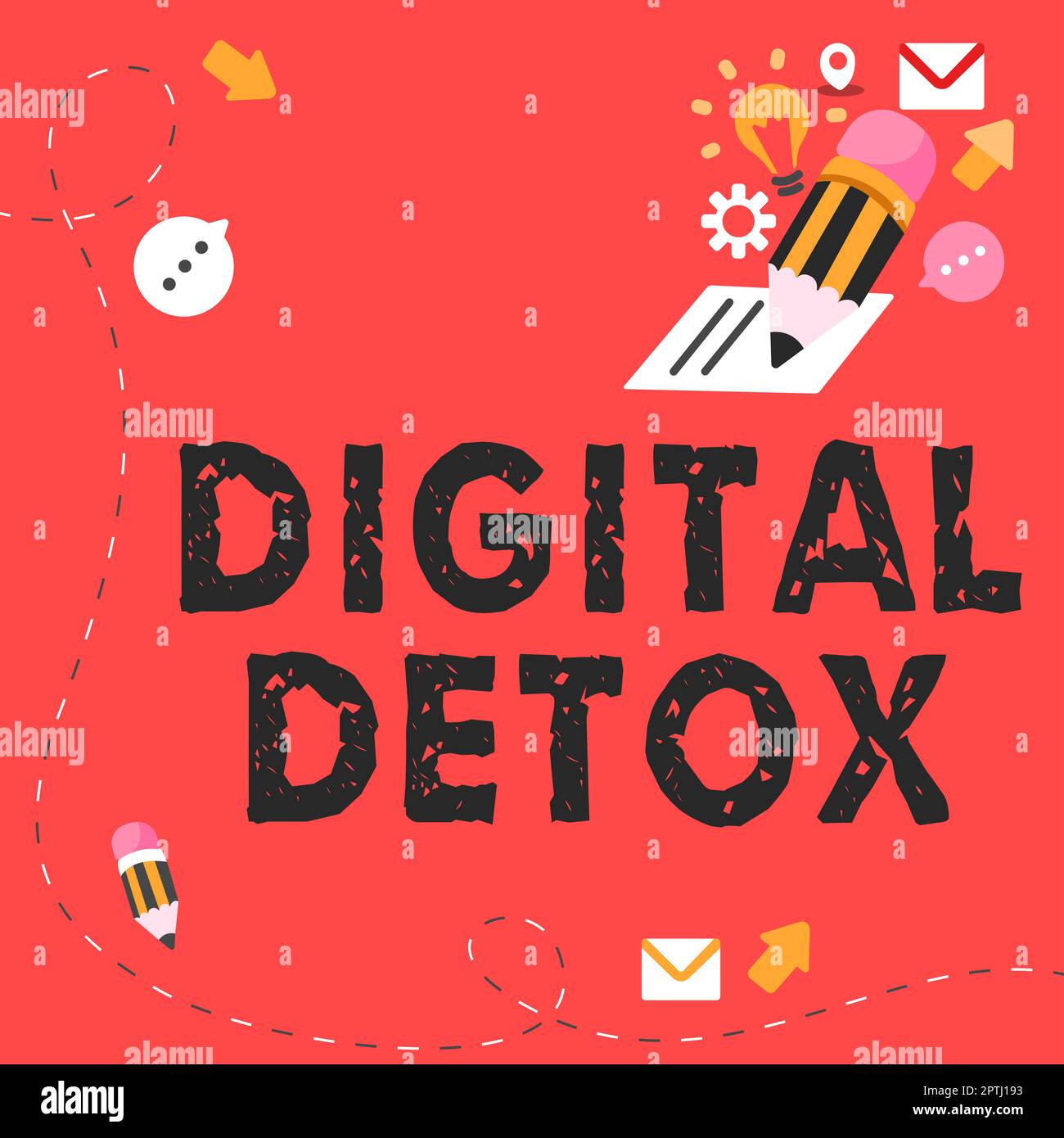 Hand writing sign Digital Detox, Business overview Prohibiting the ...