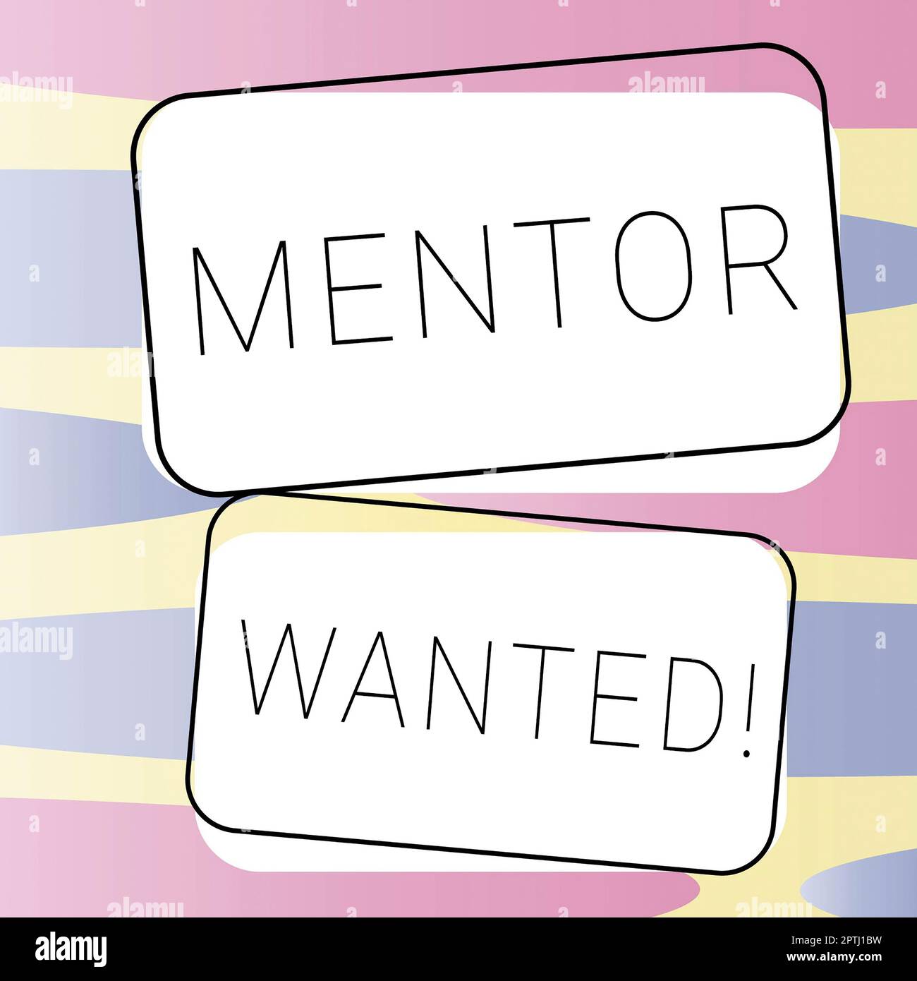 Text caption presenting Mentor Wanted, Business showcase finding ...