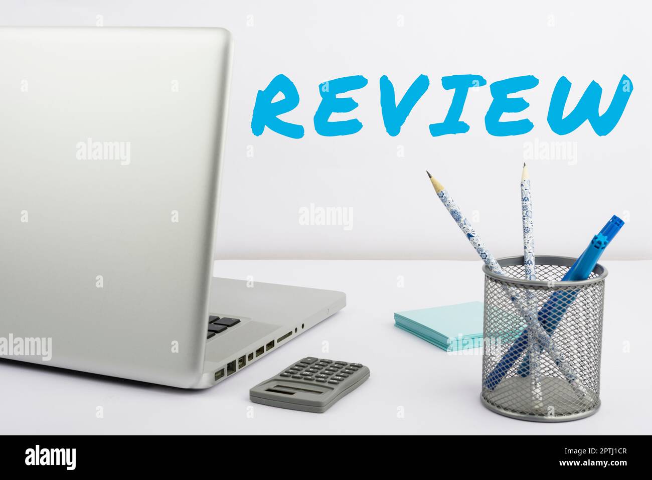 Hand writing sign Review, Business showcase evaluates the work in ...