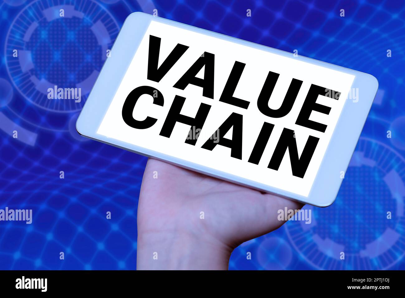 Text Sign Showing Value Chain Word Written On Set Of Functional Activities Making The Product