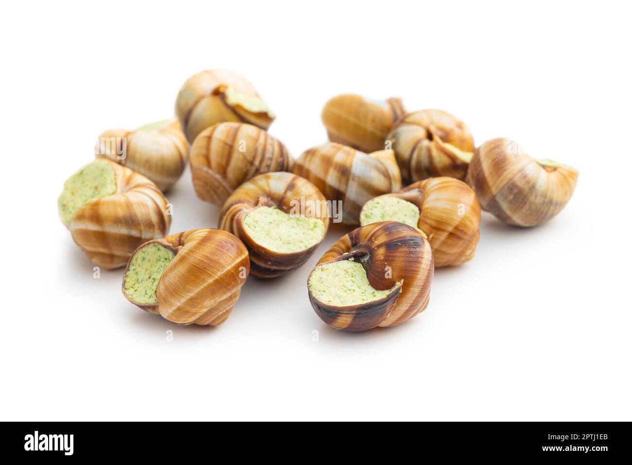 Snails with parsley butter, Bourgogne Escargot Snails isolated on the ...