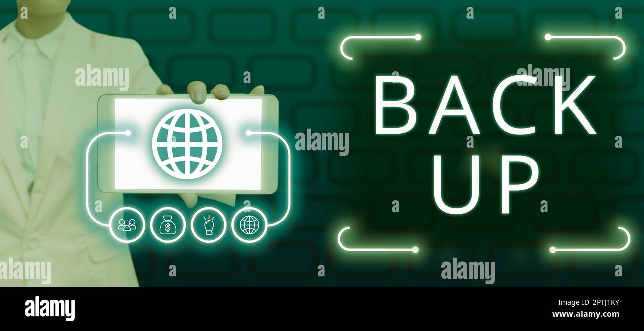 Text Caption Presenting Backup Business Showcase Process That Protects Important Information