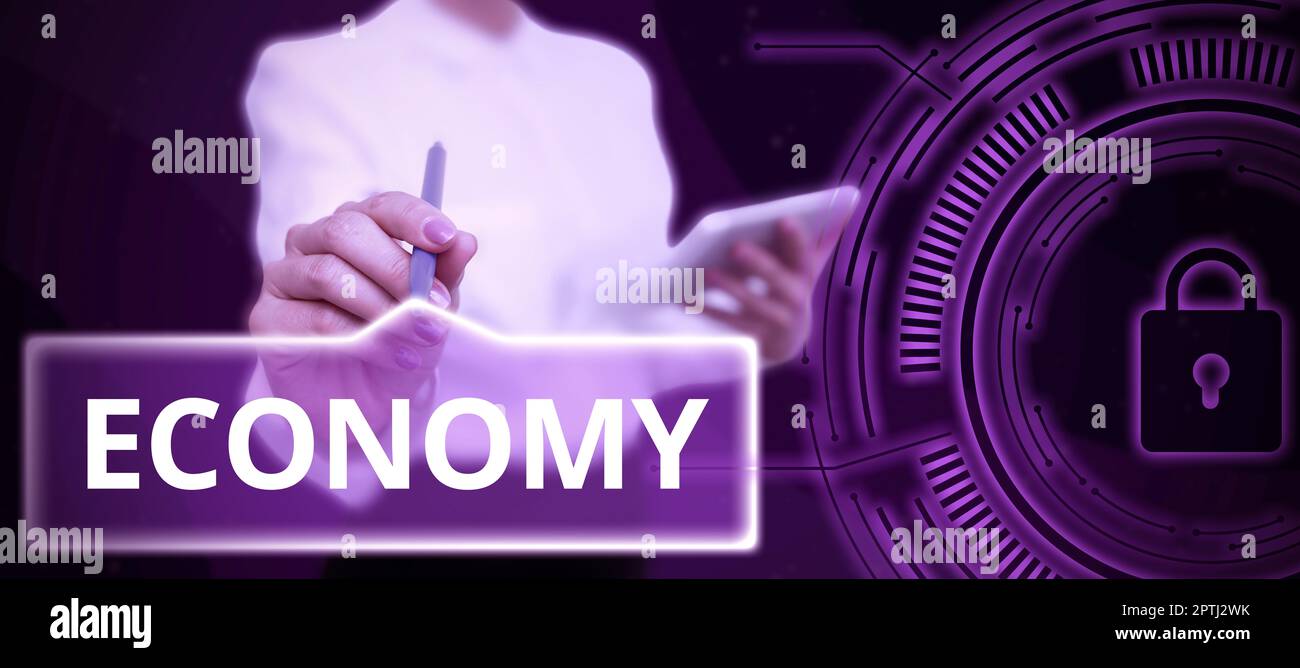 Conceptual display Economy, Internet Concept the system of how money is ...