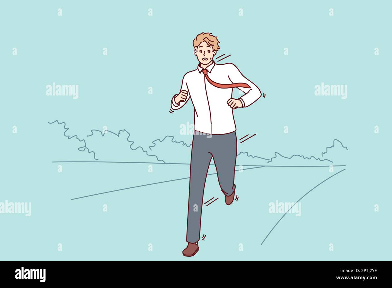Male running late work Stock Vector Images - Alamy
