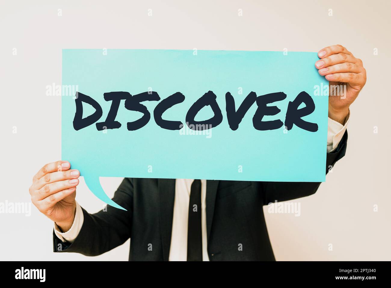 Text sign showing Discover, Business showcase obtain sight or knowledge ...