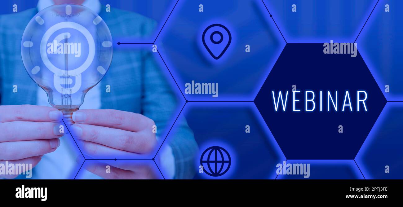 Inspiration showing sign Webinar, Word for engaging online event where ...