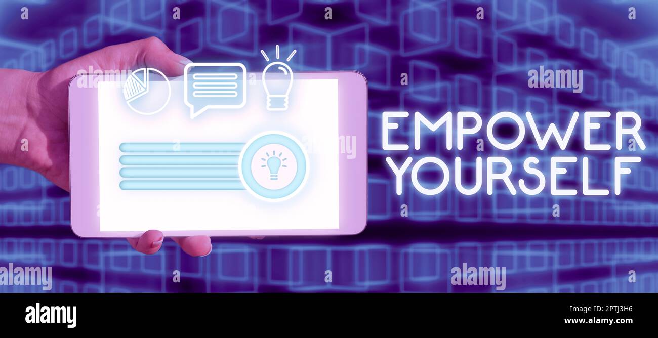 Conceptual display Empower Yourself, Internet Concept giving you the ...
