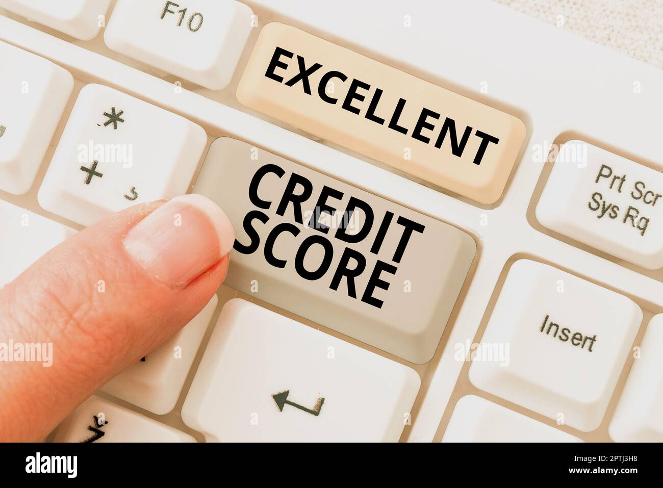 Hand writing sign Excellent Credit Score, Conceptual photo person s is ...