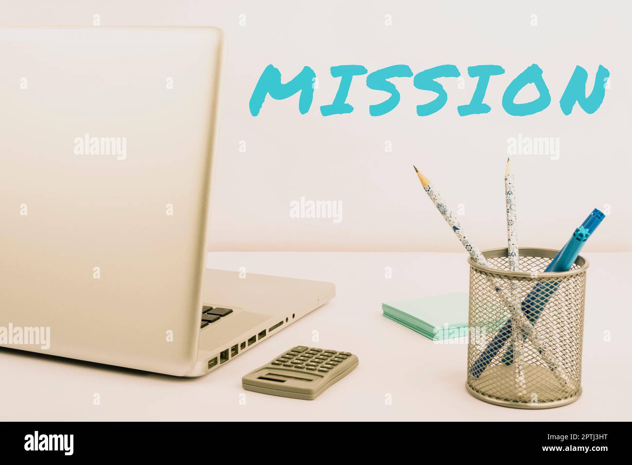 Text caption presenting Mission, Word Written on important task are ...