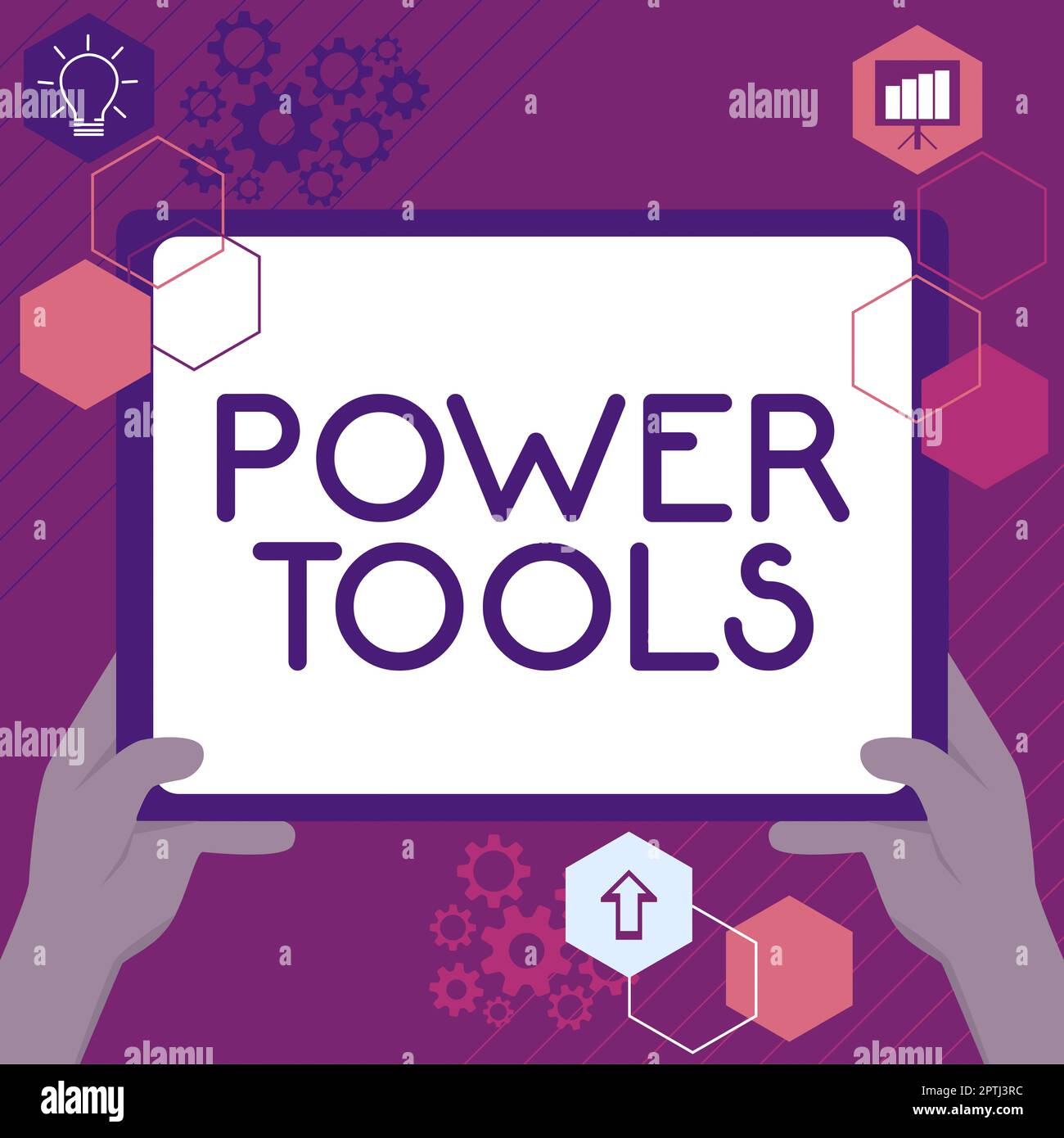 Conceptual caption Power Tools, Business approach tools powered by an ...
