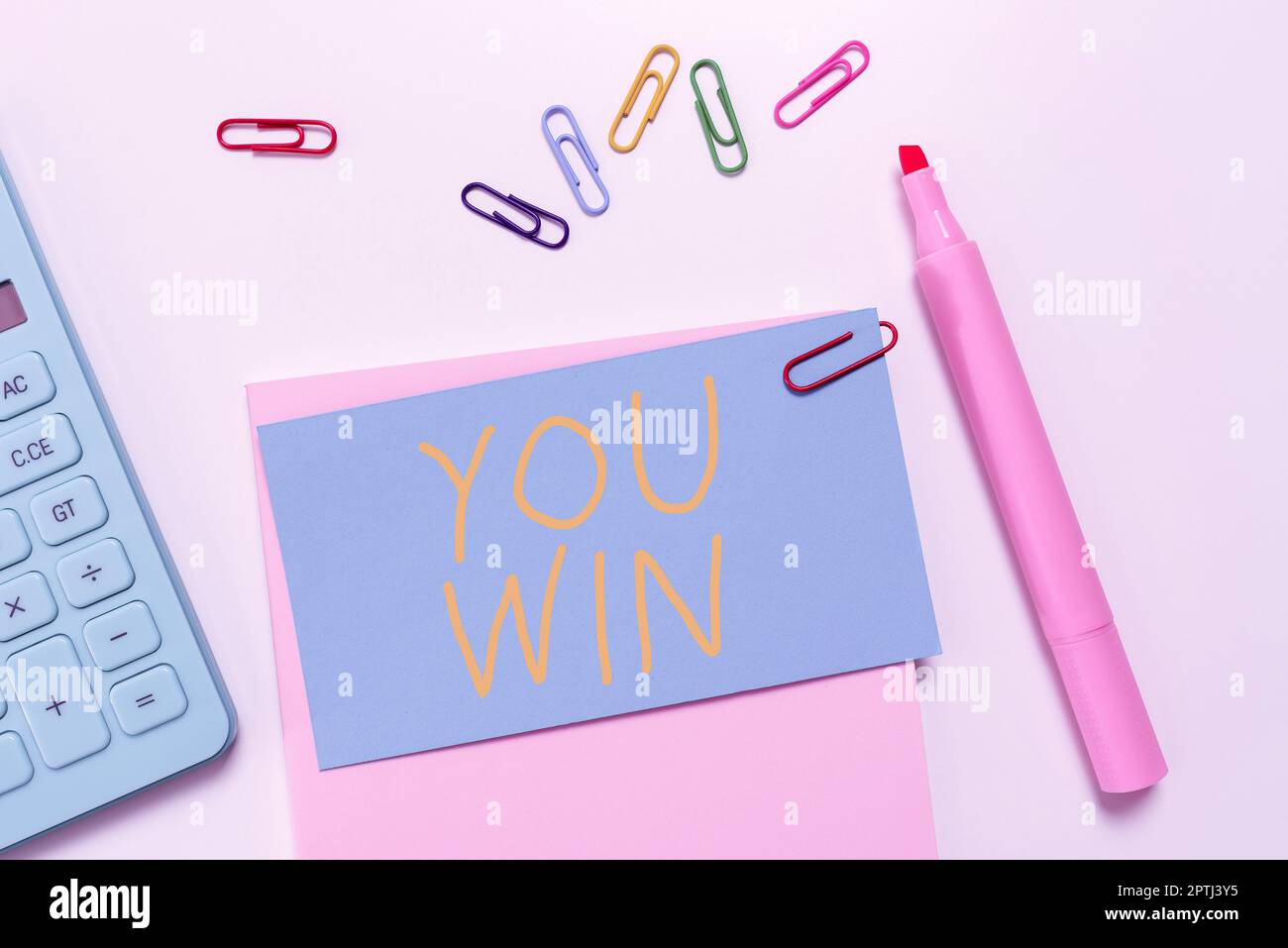 Text showing inspiration You Win, Word for be first in school race or ...