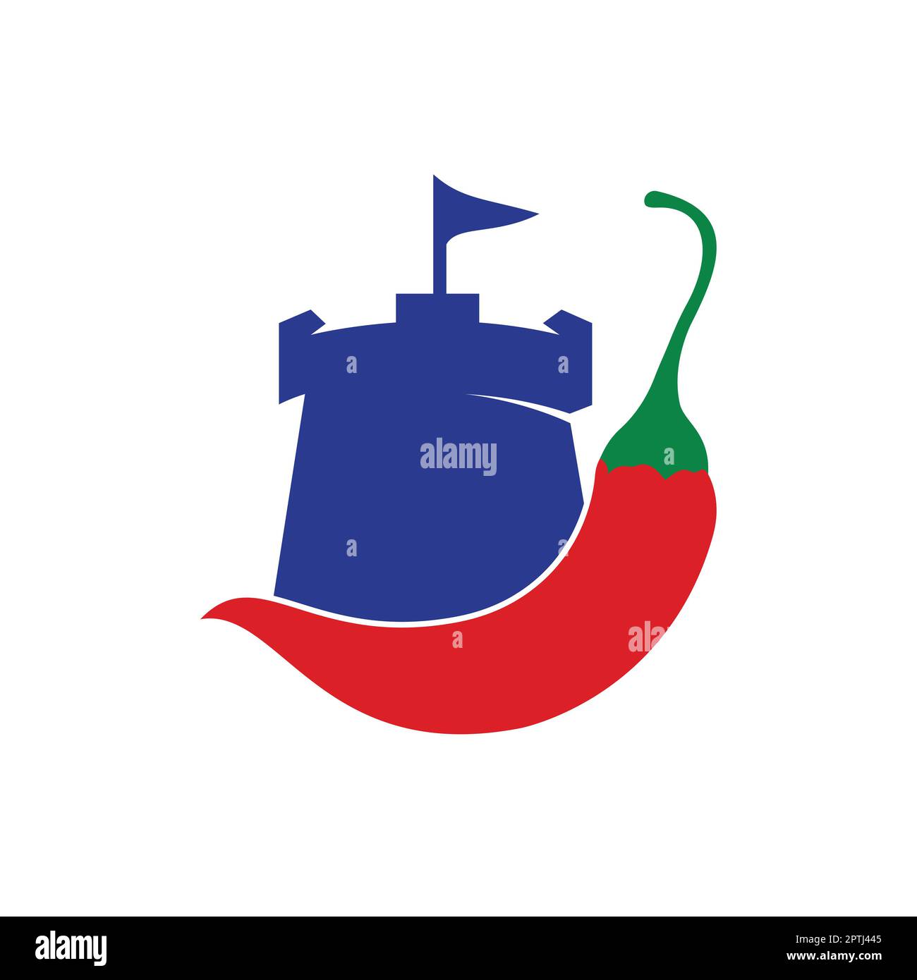 Strong chili vector logo design concept. Chili with fort icon logo ...