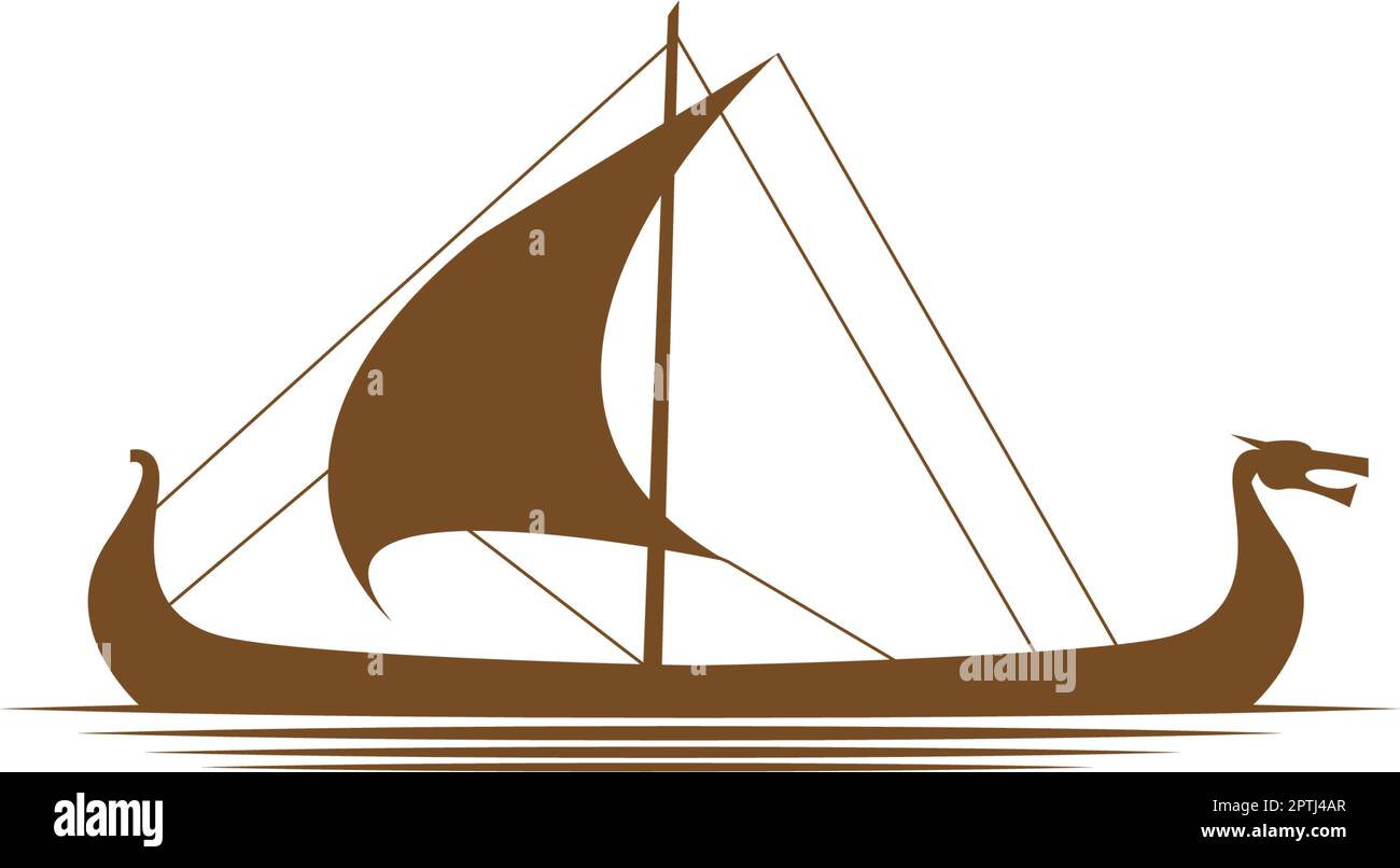 Viking ship icon logo design illustration Stock Vector Image & Art - Alamy