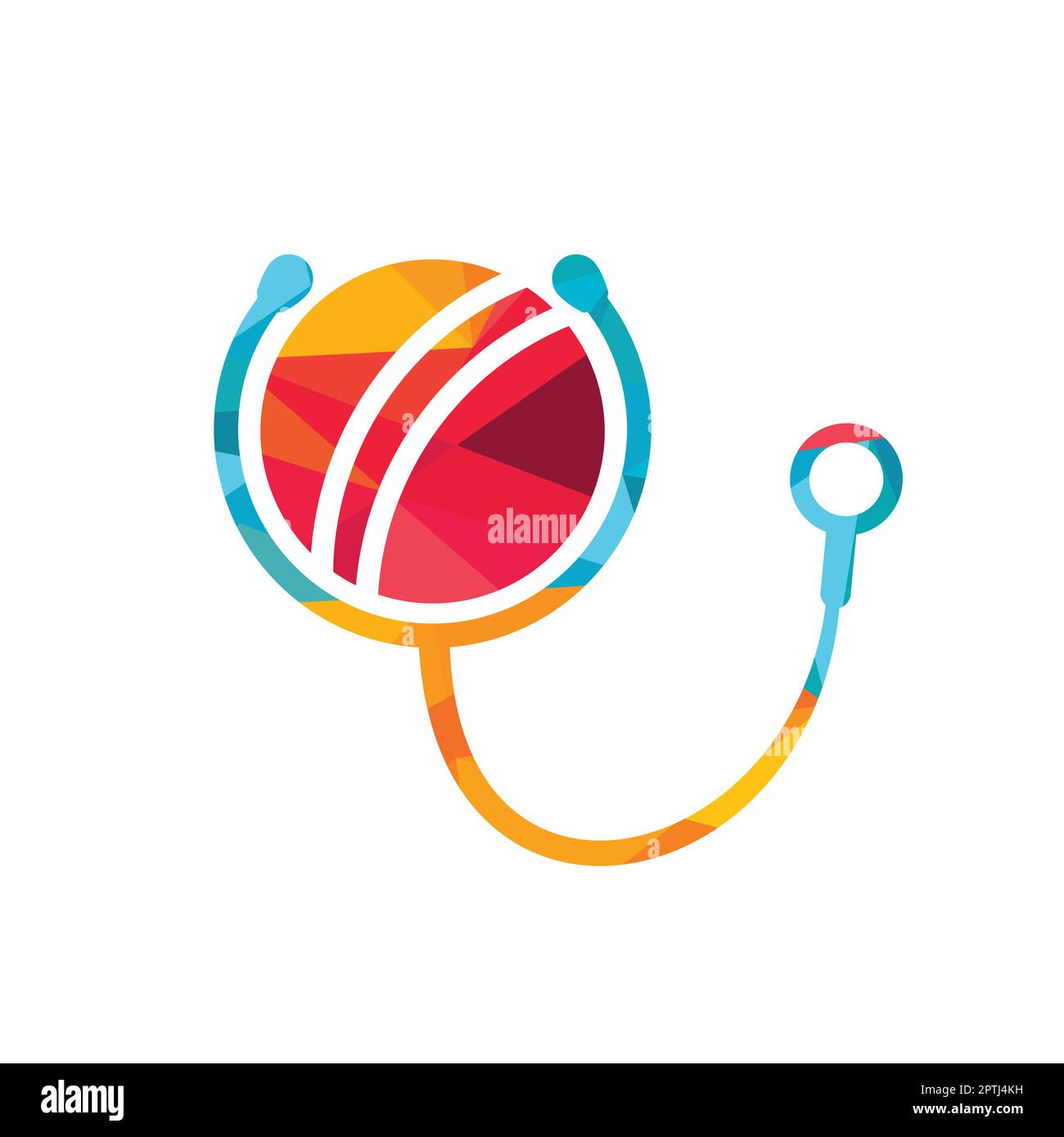 Cricket stethoscope vector logo design. Sports health and care logo ...