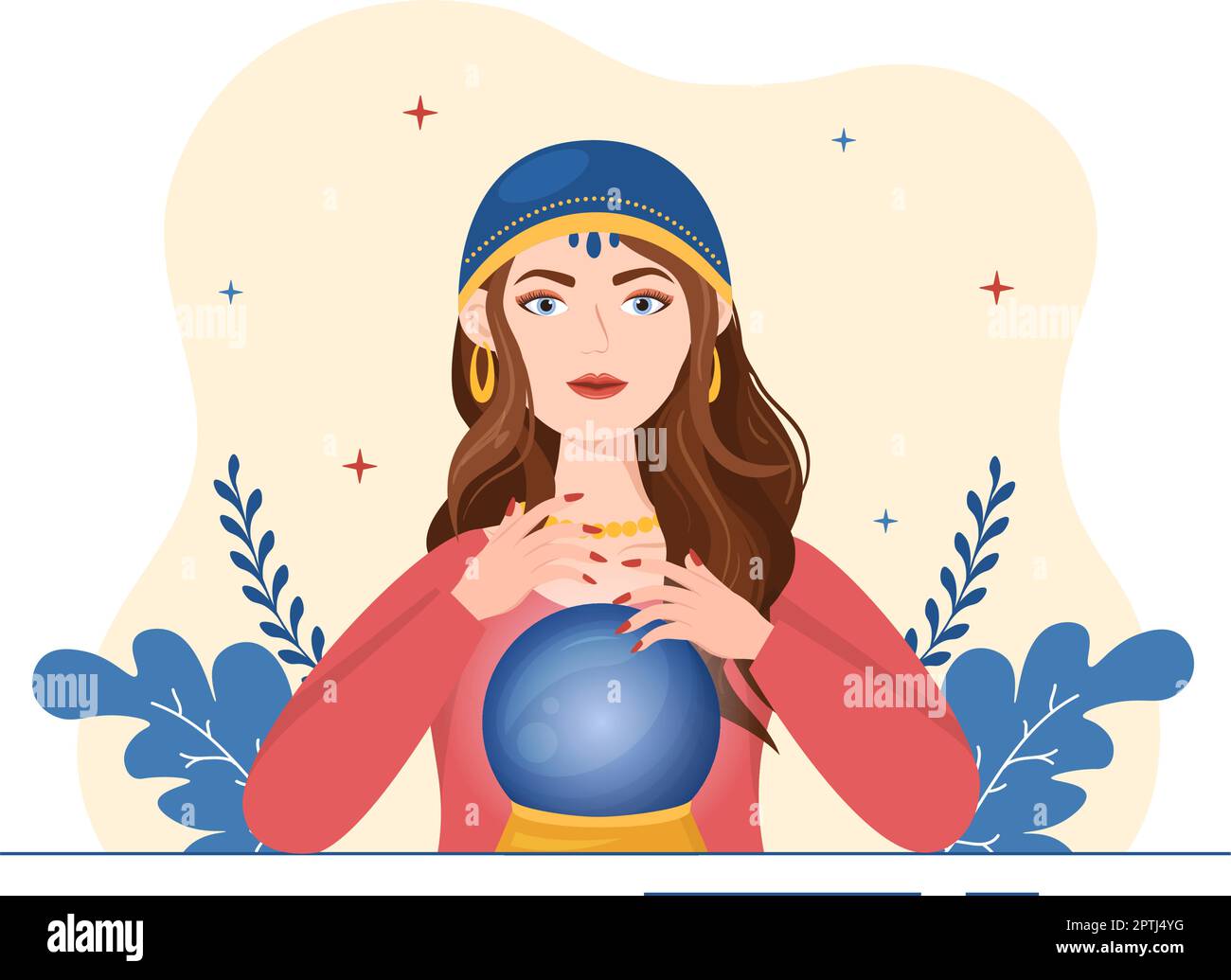 Fortune Teller Template Hand Drawn Cartoon Flat Illustration with ...