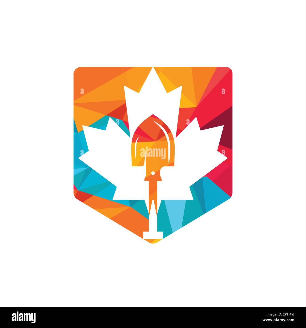 Canada labor vector logo design template. Shovel with maple leaf icon ...