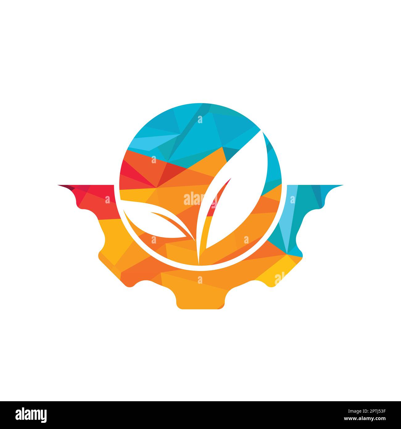 Gear leaf vector logo design. Abstract concept for ecology theme, green ...