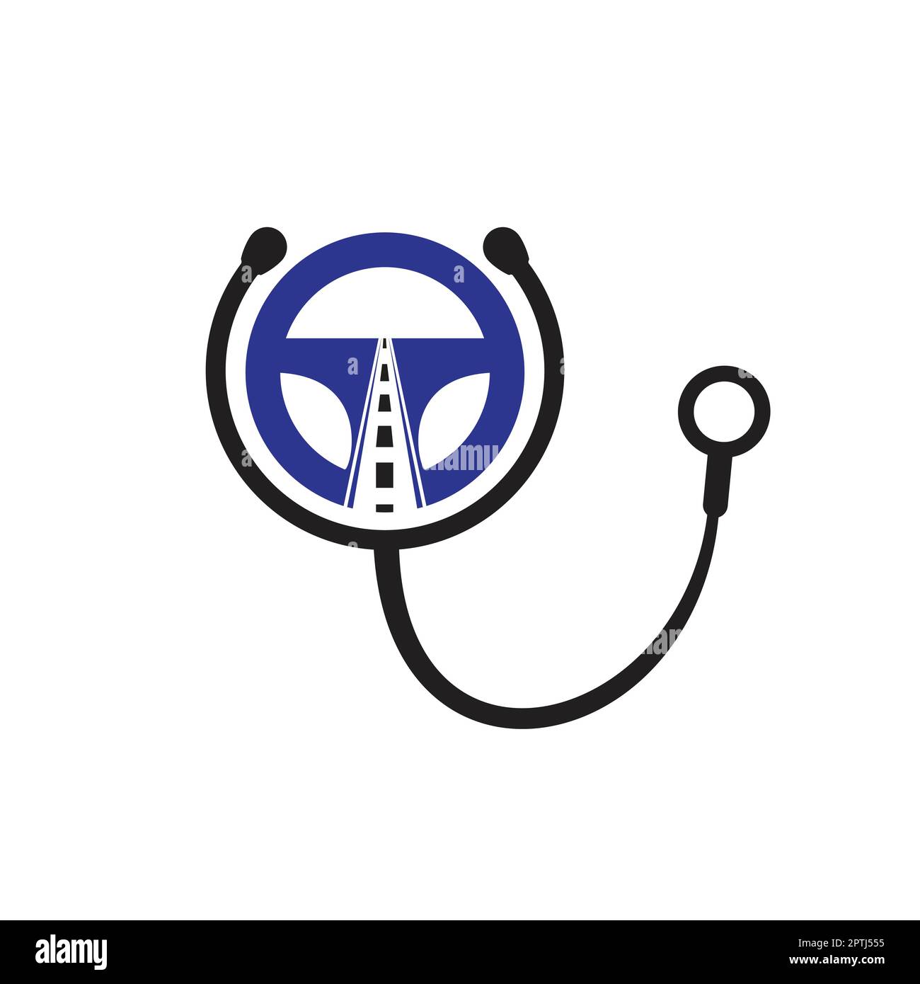 Driver medical vector logo design template. Steering with stethoscope ...