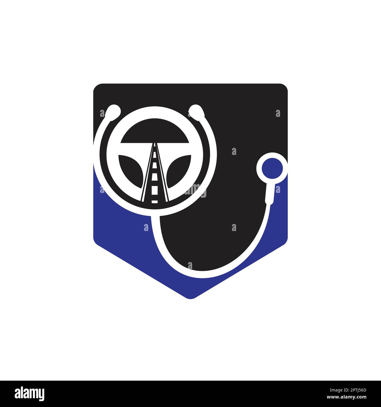 Driver medical vector logo design template. Steering with stethoscope ...