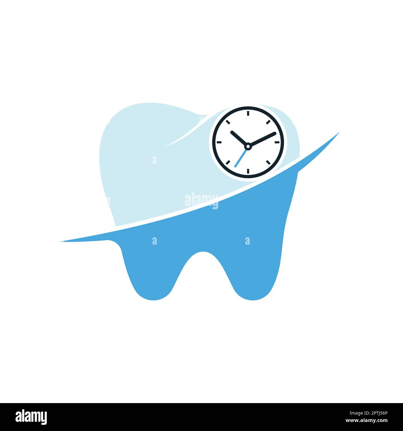 Dental time vector logo design template. Human tooth and clock icon ...