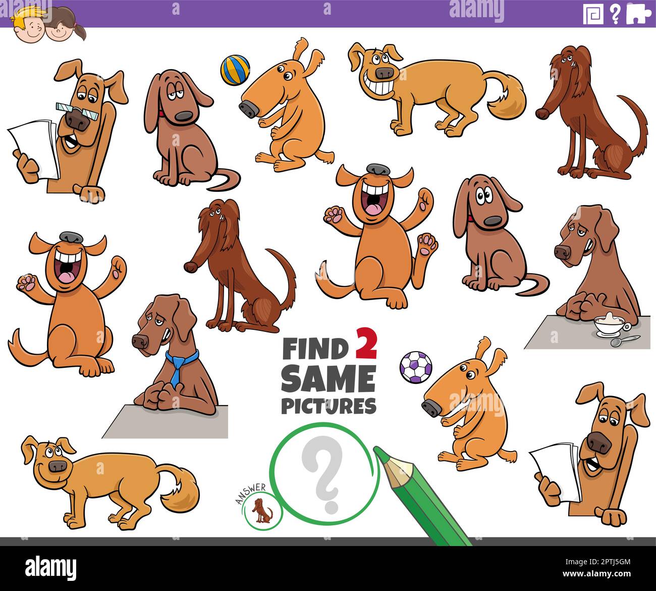 Dog pair picture Stock Vector Images - Alamy