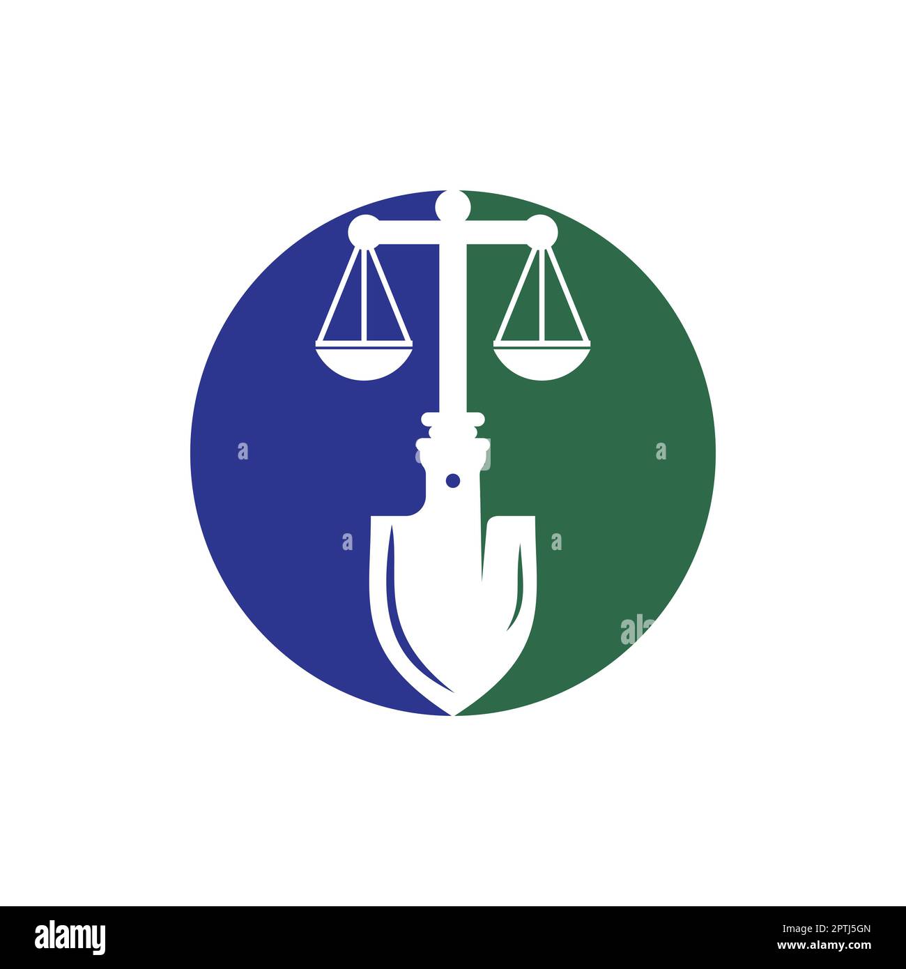 Shovel scale vector logo design. Labor law vector logo design template ...