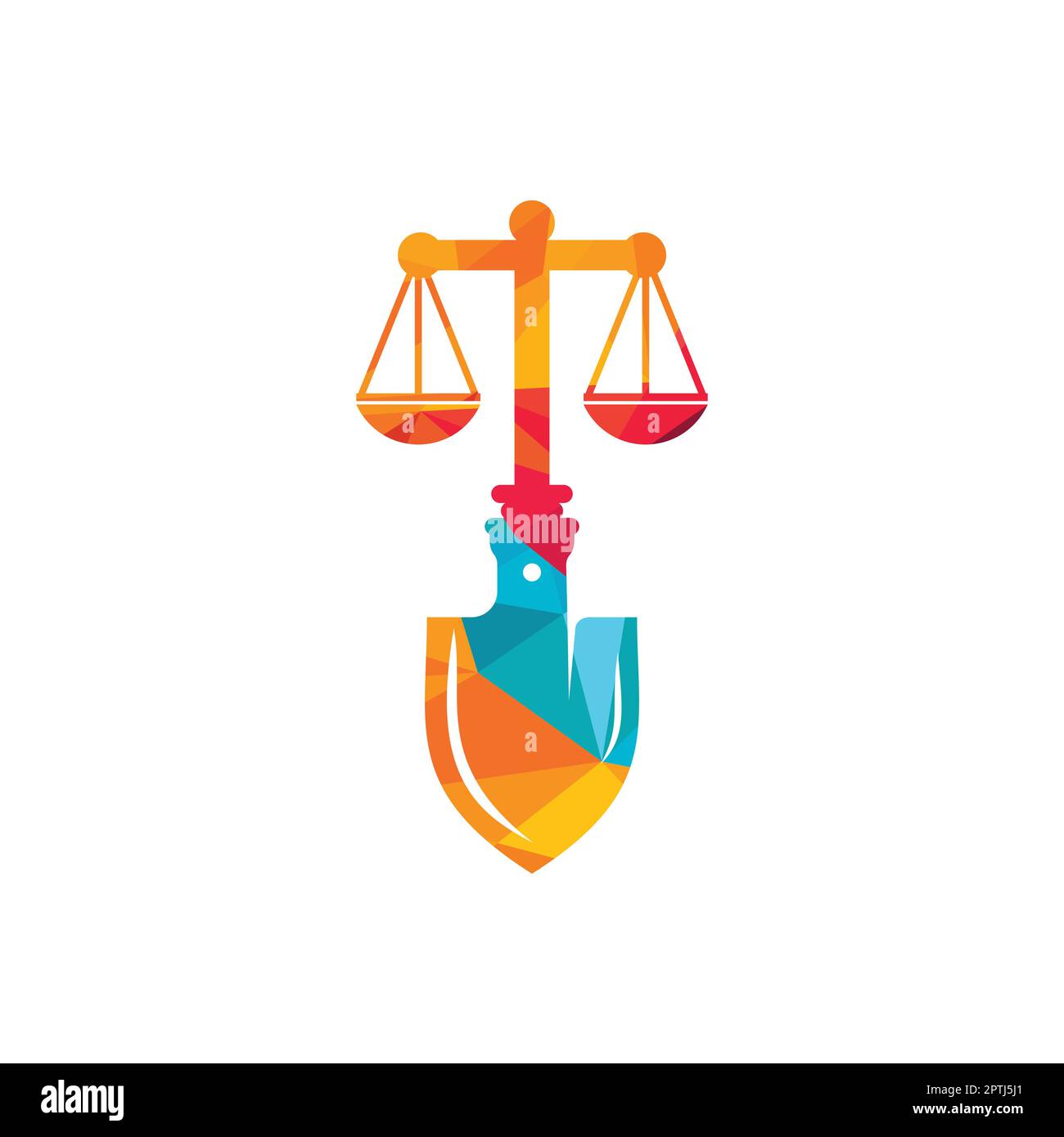 Shovel scale vector logo design. Labor law vector logo design template ...