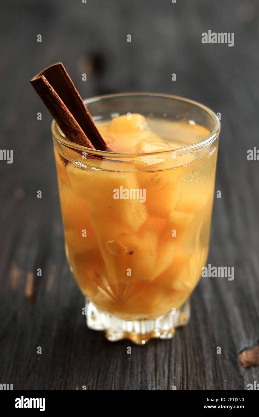Pineapple Cinnamon Punch Stew or Setup Nanas, Boiled Sliced Pineapple ...