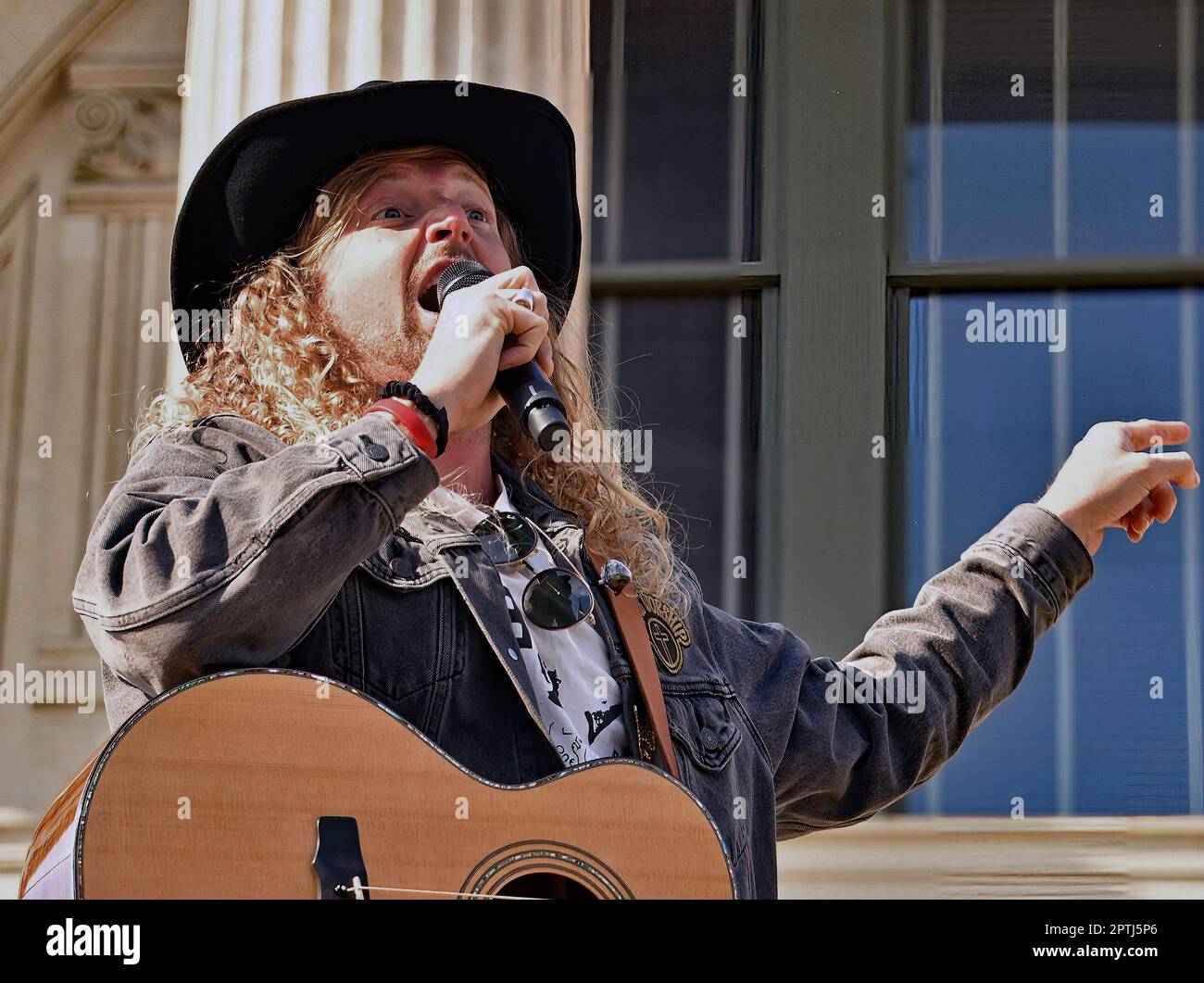 TOPEKA, KANSAS - APRIL 23, 2023 American Christian singer Sean Feucht ...