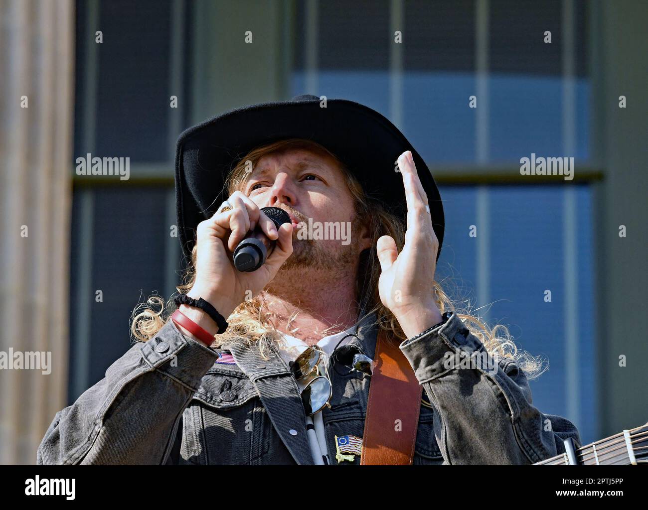 TOPEKA, KANSAS - APRIL 23, 2023 American Christian singer Sean Feucht ...