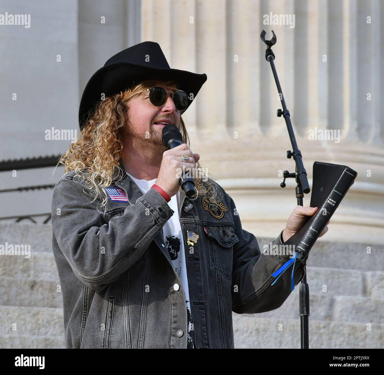TOPEKA, KANSAS - APRIL 23, 2023 American Christian singer Sean Feucht ...