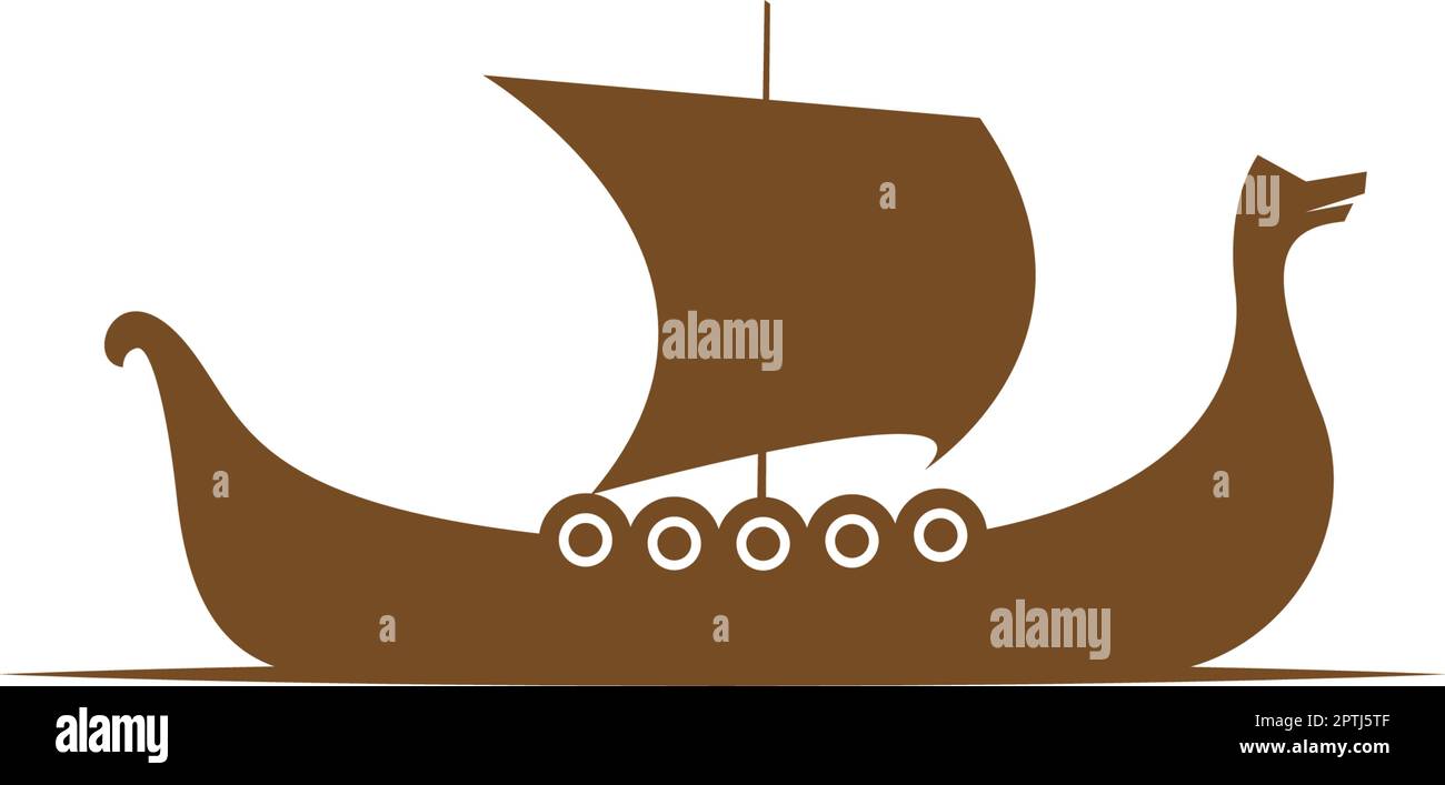 Viking ship icon logo design illustration Stock Vector Image & Art - Alamy