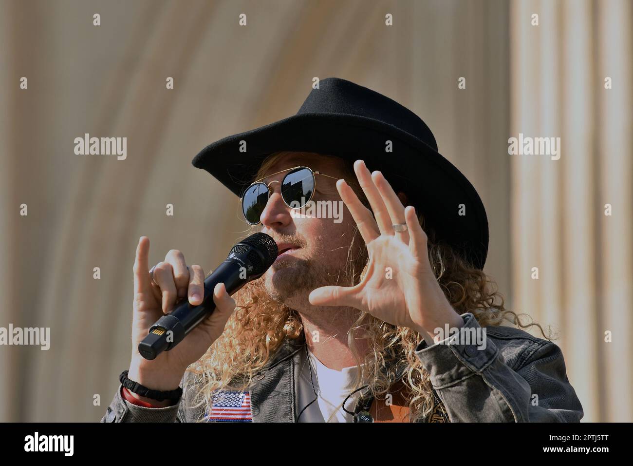 TOPEKA, KANSAS - APRIL 23, 2023 American Christian singer Sean Feucht ...