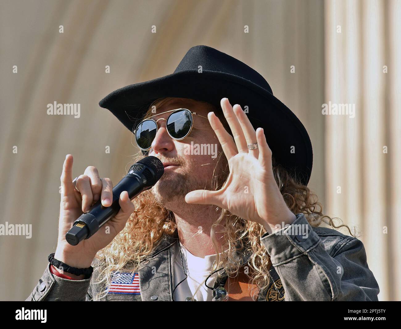 TOPEKA, KANSAS - APRIL 23, 2023 American Christian singer Sean Feucht ...
